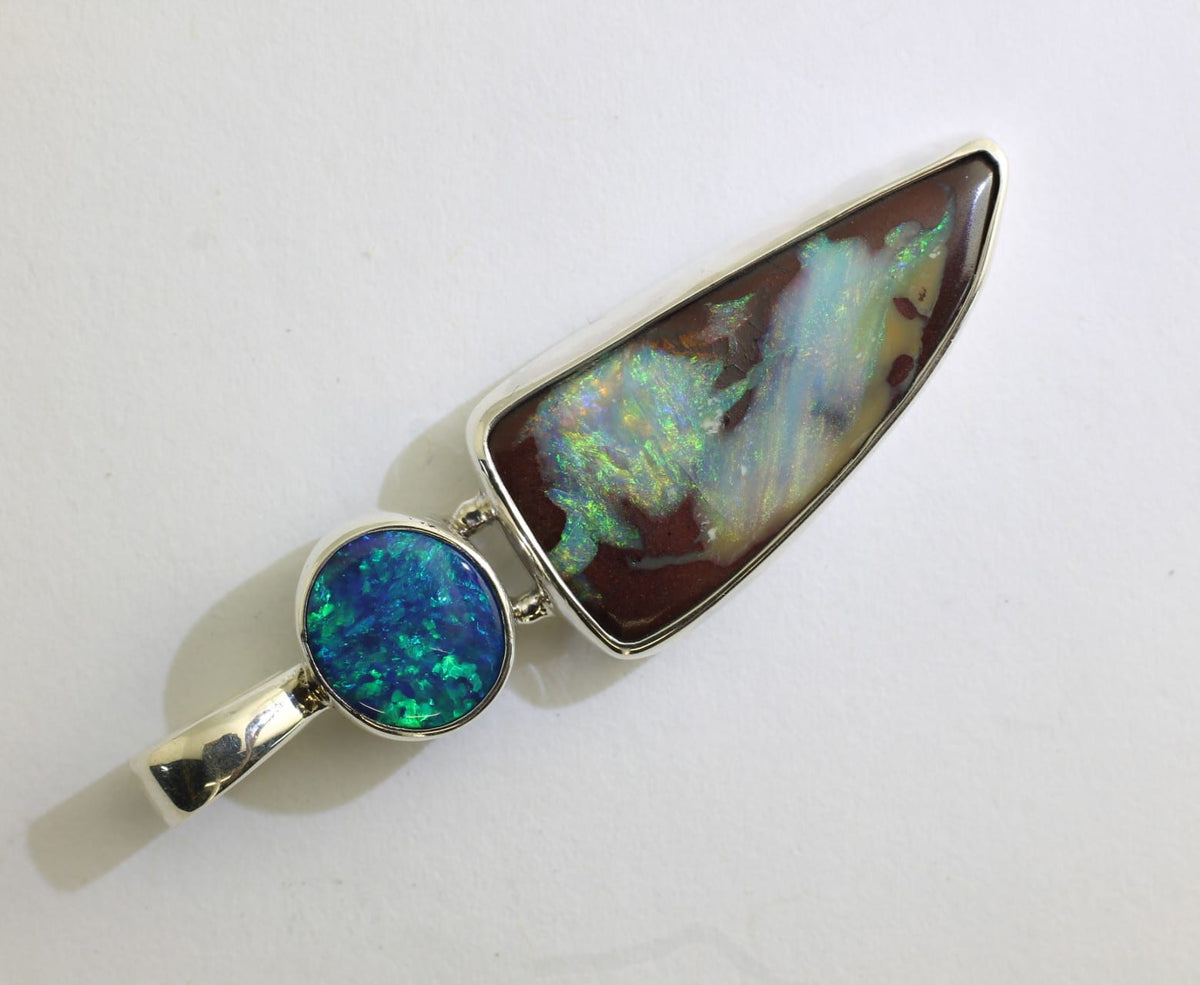 Solid Boulder Opal and Doublet Opal Pendant – Macs Opals